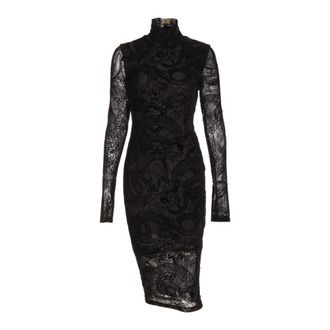 Roberto Cavalli Robe Mi-longue Manches Longues - Femme - Robes - Noir - Taille: 40 FR