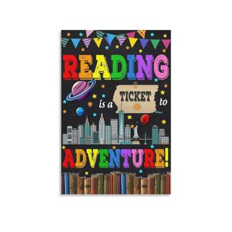 Generic poster Reading Motivation Posters, Retro Vintage Style Set for Elementary School Classroom and Library Wall Decor(Unframed,16x24inch(40x60cm))