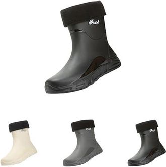 Generic Bottes de pluie en caoutchouc pour homme avec doublure en fourrure pelucheuse - Imperm&eacute;ables et durables - Chaudes, s&egrave;ches et antid&eacute;rapantes, Noir, 41