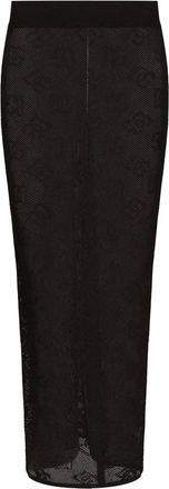 Dolce & Gabbana Femme, Jupes, Noir, Taille: 36 FR Mesh-stitch Pencil Skirt