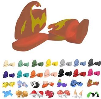 Generic Pantoufle avec nageoires en forme de requin, nuage avec nageoires dr&ocirc;les 3D, panda, fraise, bonnet de P&egrave;re No&euml;l, citrouille, feu, Orange flamme, Taill