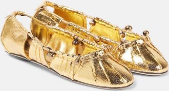 Chloé Chloé Ballerines Luna en cuir métallisé