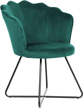 Beliani Beliani - Fauteuil Coquillage Vert en Velours Glamour sans Accoudoirs Rembourré Lovelock - Vert
