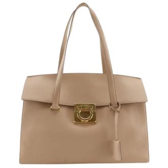 Ferragamo Pre-owned Gancini Calf Tote Bag - - Pre-owned - Damen - Beige - ONE SIZE