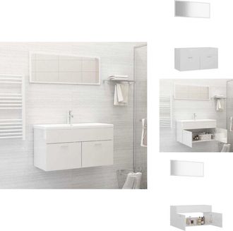 vidaXL Vidaxl - Ensemble de meubles de salle de bain 2 pcs blanc brillant - Meuble De Salle De Bain - Ensemble Salle De Bain - Armoire Salle De Bain