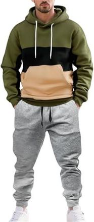 Generic Ensemble Jogging Homme Sweat &Agrave; Capuche Et Pantalon Tracksuit Automne Hiver Surv&ecirc;tement Homme Ensemble 2 Pi&egrave;ces V&ecirc;tement De Sport Automne Hiver D&eacute;contr
