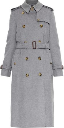 Burberry Cashmere Trenchcoat Kensington - - Coats - Damen - Grau - 2XS