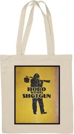 Generic A Hobo Man Sac fourre-tout en coton naturel Blanc