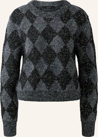 Oui Pullover Mit Pailleten grau