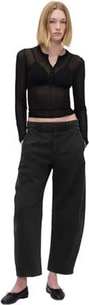 GAP Gap Barrel Khaki Pantalons, Noir 1, 40 Femme