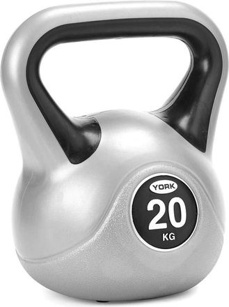 York Fitness Vinyl Kettlebell 20 kg - Home Gym Equipment Perfekt f&uuml;r Bodybuilding Gewichtheben Training Kettleball