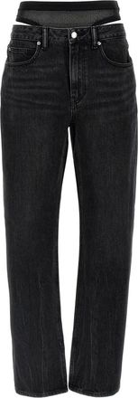Alexander Wang Femme, Jeans, Noir, Taille: W25 Slit Hem Prestyle Hotfix Mesh Undie Jeans