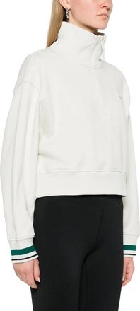 Calvin Klein Femme, Sweatshirts et sweats &agrave; capuche, Beige, Taille: 40 FR SweaT-shirt &agrave; quart de zip en molleton French Terry