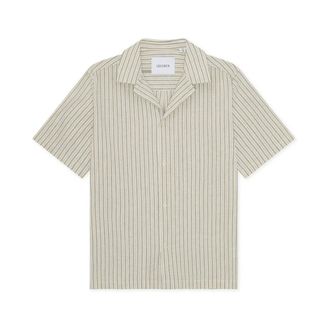Les Deux Homme, Chemises, Beige, Taille: M Coton / Lin Shirt