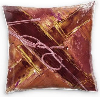 Paul Sinus Art Sinus Art Couch Sofa Lounge Zierkissen in 40x40cm Kastanienbraun Rosa Gold Brombeer