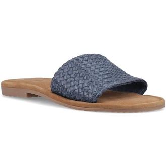 Hush Puppies Hetty Slide Sandales larges en cuir pour femme Bleu marine, bleu marine, 41.5 EU