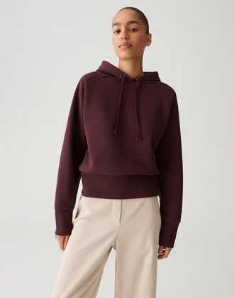 OPUS Hoodie GESIKA aus French Terry Sweatware überschnittene Schulter mit 3/4 Arm, Melangé-Effekt