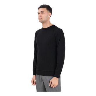 Blauer Rundhalspullover mit Logo-Patch - - Knitwear - Herren - Schwarzk - 2XL