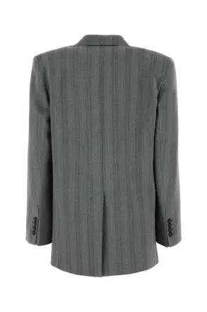 Sportmax Womens Embroidered Stretch Wool Blend Merlot Blazer Grigio Chiaro Giacche E Gilet Jacket