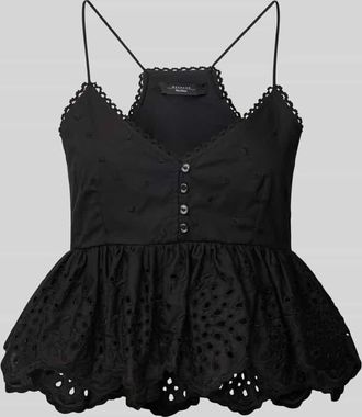 Max Mara Blusentop mit Lochmuster Modell ASBURGO