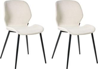 Beliani Beliani - Konzertstuhl 2er-Set hellbeige Polyesterpolsterung Eisenbeine B&uuml;rom&ouml;bel modern