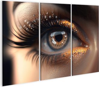 Islandburner Bild auf Leinwand Schöne Frau Augen Wimpern Make Up Bilder Wandbilder Poster