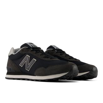 New Balance Sneaker NEW BALANCE 515, Herren, Gr. 37,5, schwarz (schwarz, schwarz cement, silber metallic), Leder, Textil, Schuhe Sneaker, Topseller