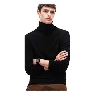 Lacoste Ah2991 Rollkragenpullover aus Wolljersey - - Knitwear - Herren - Schwarzk - XS
