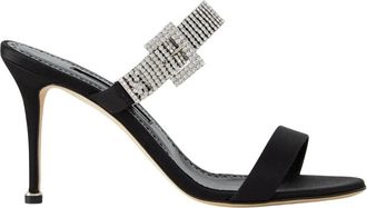 Manolo Blahnik Femme, Chaussures, Noir, Taille: 37 1/2 EU Fibolta 90 Stiletto Flip-Flops