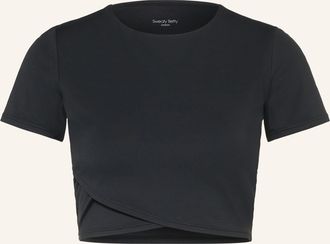 Sweaty Betty Cropped-Funktionsshirt All Day In Wickeloptik schwarz