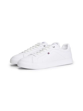 Tommy Hilfiger Sneaker TOMMY HILFIGER ICON COURT LIGHT ESS, Herren, Gr. 44, wei&szlig;, Leder, Lederimitat, Schuhe Sneaker, Freizeitschuh, Halbschuh, Schn&uuml;rschuh, weich ge