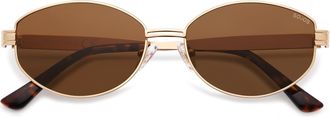 Sojos Ovale Polarisiert Sonnenbrillen Damen Herren Retro Trendy Runde Sonnenbrille mit Metallrahmen UV400 Schutz SJ1255