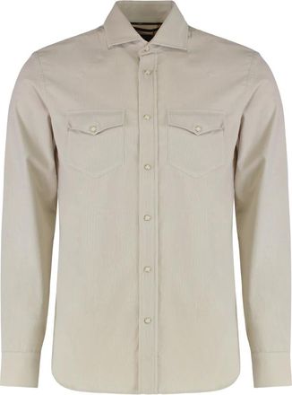 Moorer Homme, Chemises, Beige, Taille: M Chemise en velours c&ocirc;tel&eacute;