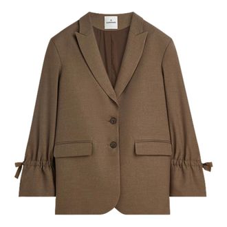 Summum Blazer Twill Melange - Femme - Vestes - Brun - Taille: 40 FR