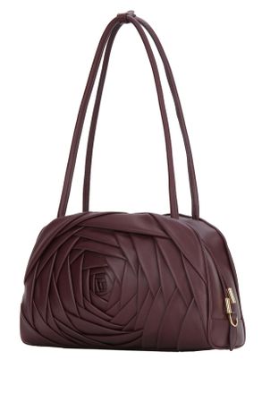 Roger Vivier Quilted Rose Motif Shoulder Bag - Burgundy