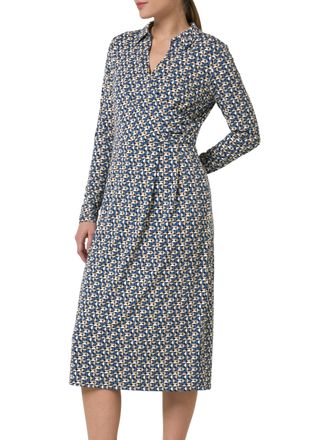 Comma Gemustertes Midikleid in Wickeloptik