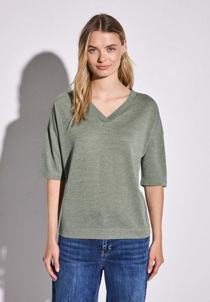 Street One T-Shirt mit Seitlichen Einschlitzen am Saum