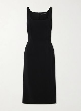 Dolce & Gabbana Robe Midi En Cady - Noir