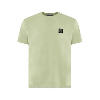 Stone Island Homme, Tops, Vert, Taille: 2XL T-Shirt Logo Poitrine