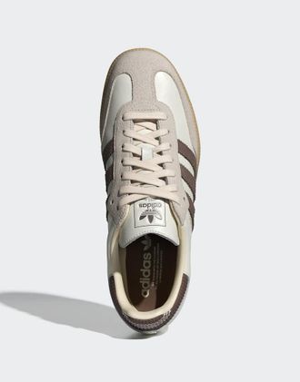adidas Originals Samba OG - Baskets &agrave; semelle en caoutchouc - Blanc cass&eacute; et marron