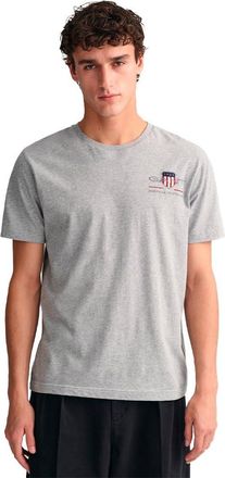 GANT Gant Herren Reg Archive Shield Emb T-Shirt T Shirt, Grey Melange, 3XL EU