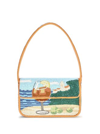 Staud Womens Shoulder Bag Tommy Sunset Spritz Rayon