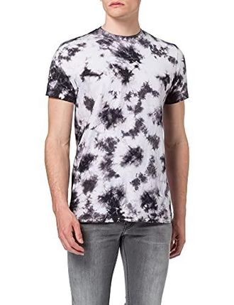 Urban Classics Black Tie Dye Tee T-Shirt, Blanc/Noir, XL Homme