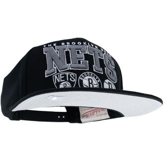Mitchell & Ness NBA/HWC Champ Stack Baseball Snapback Cap - Brooklyn NETS, Schwarz, 100% Polyester, verstellbar, Herren, Frauen, Kinder, Unisex, Fr&uuml;hling, Sommer, Her