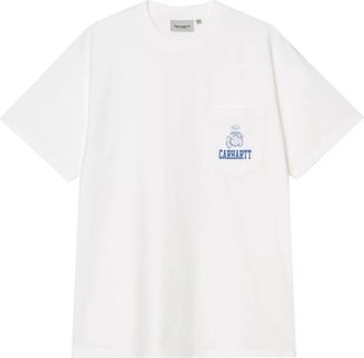 Carhartt Work in Progress Homme, Tops, Blanc, Taille: M Pond Corps Pocket T-Shirt