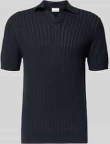 Profuomo Slim Fit Poloshirt aus Baumwoll-Leinen-Mix