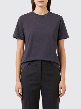 Ganni T-shirt slim fit en coton avec logo ton sur ton