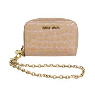 Miu Miu Pre-owned Double zipper Card Case - Femme - Pre-owned - Beige - Taille: ONE Size