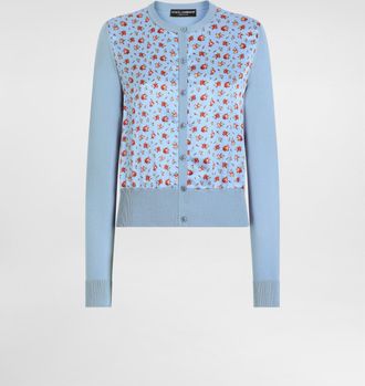 Dolce & Gabbana Small Rose-print Satin Cardigan - Frau Strickwaren Multicolor 46