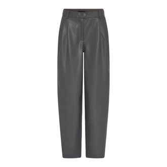 Bruuns Bazaar Leather Hosen - - Trousers - Damen - Grau - XL